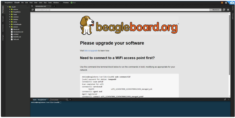 Cloud9 ide Beaglebone